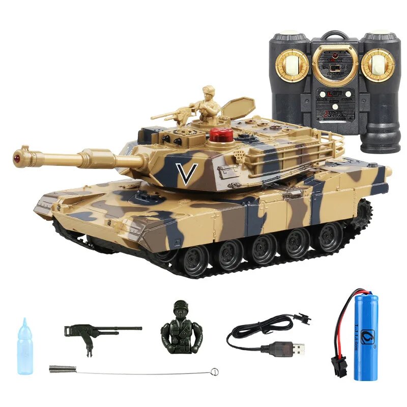 1/18 RC Tank M1A2/T90/TR07 with Simulated Smoke Device – DnM Toy Box